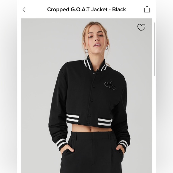 ALO Yoga | Jackets & Coats | Alo Cropped Goat Jacket S Bnwt | Poshmark